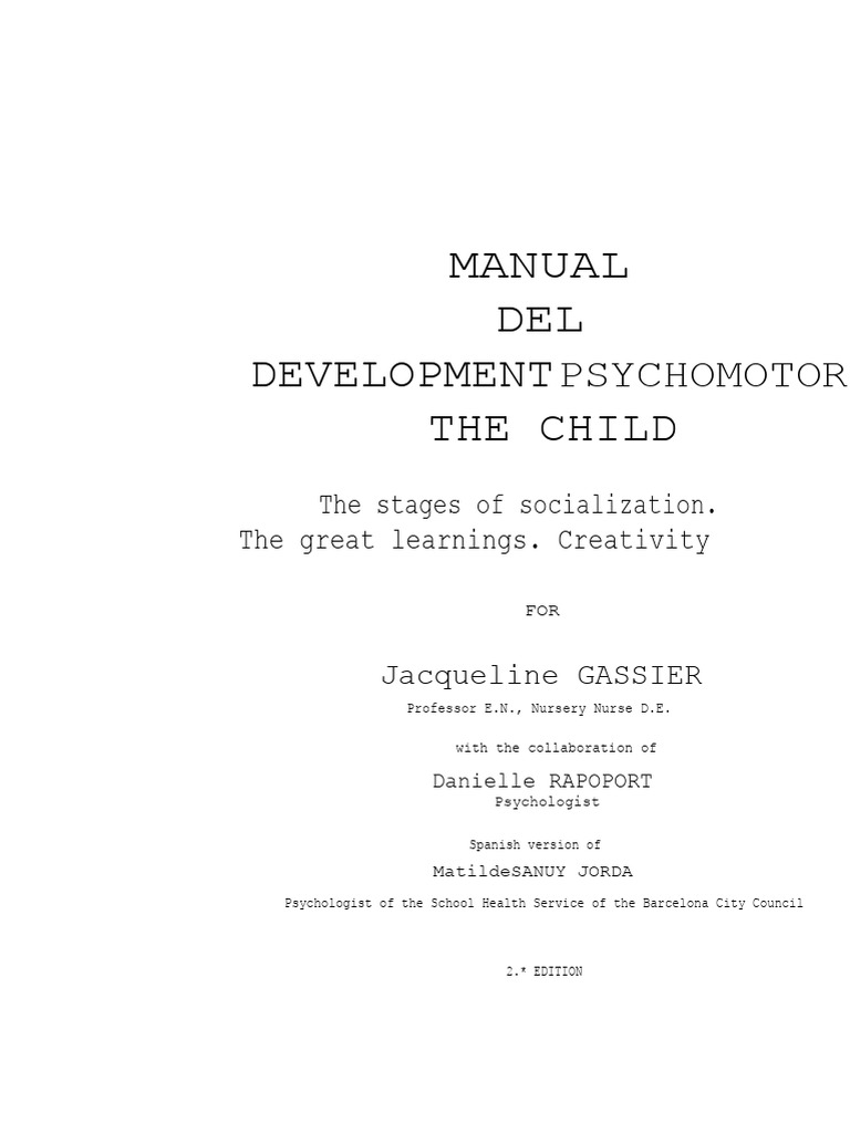 Psychomotor Development in Early Childhood | PDF | Anatomical Terms Of ...