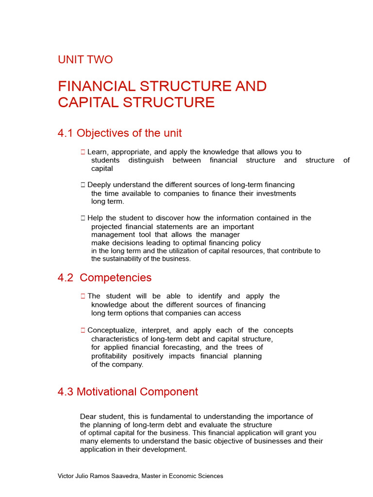 Financial Structure and Capital Structure | PDF | Loans | Bonds (Finance)
