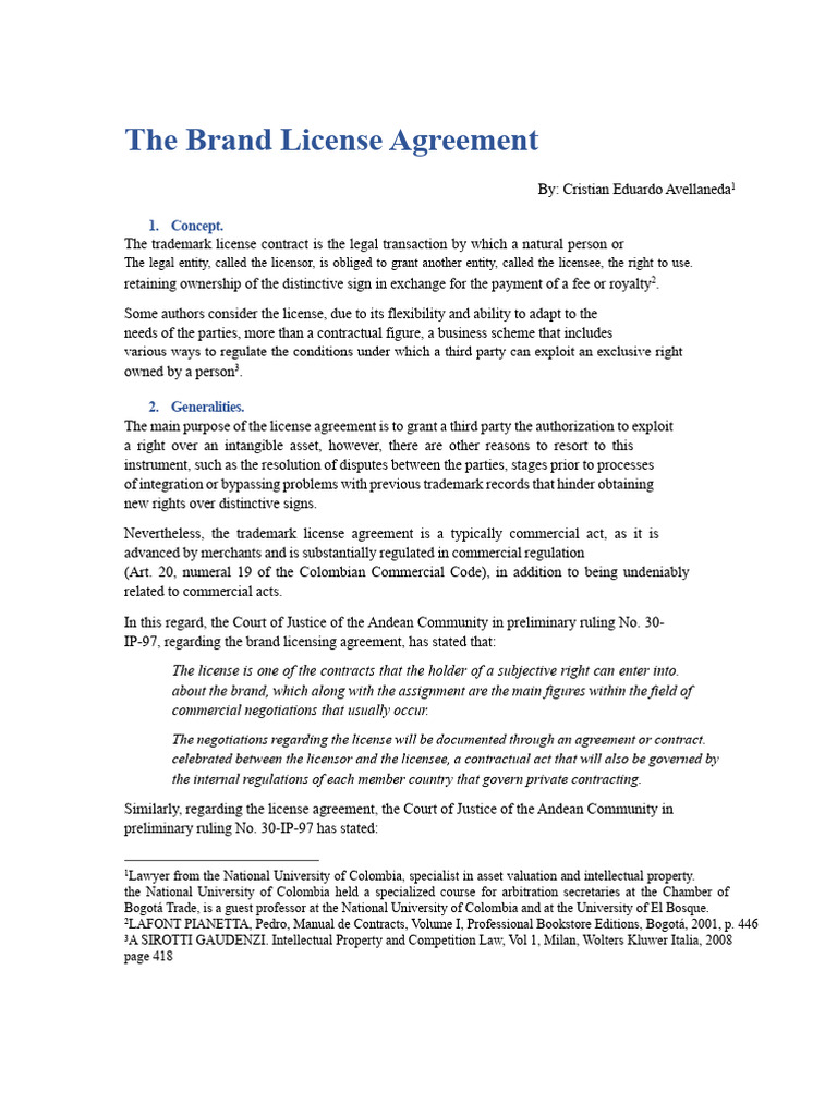 Brand License Agreement Concept | PDF | License | Royalty Payment