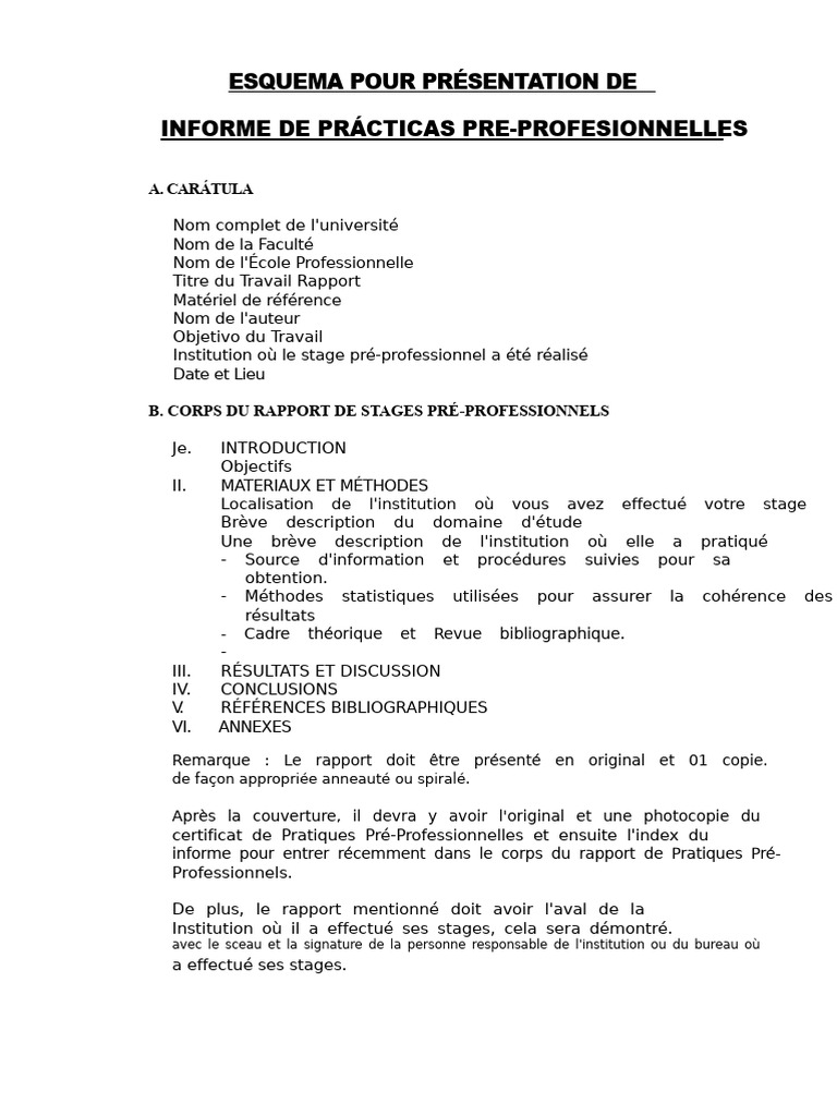 Rapport de Stage Pré-Professionnel | PDF