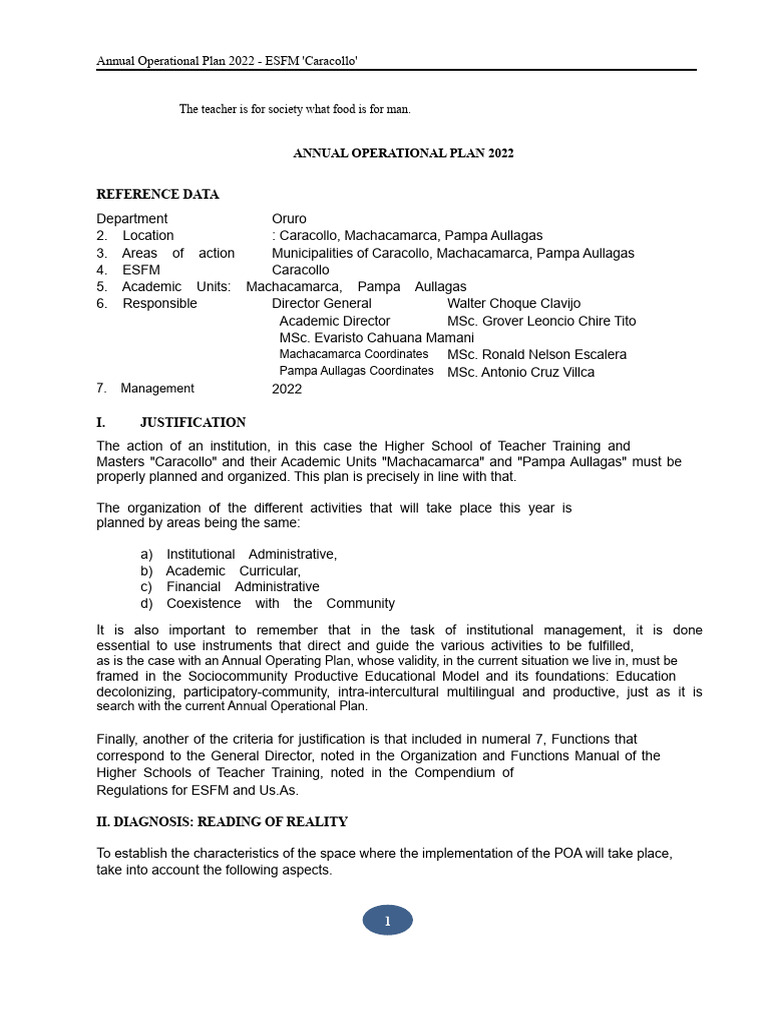 Annual Operational Plan 2022 | PDF | Evaluation | Photograph