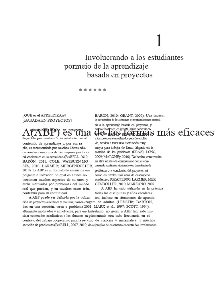 Aprendizaje Basado en Proyectos.pdf | PDF | Enseñando | Aprendizaje en base a proyectos