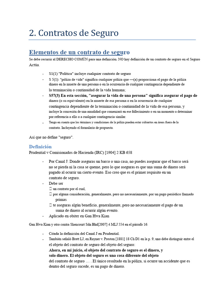 Derecho de Seguros - Contrato de Seguro | PDF | Póliza de seguros | Seguro