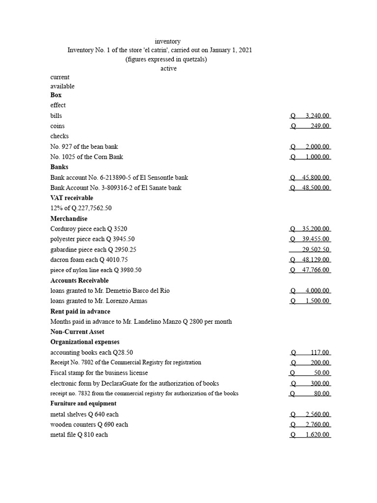 Second Inventory Edgar Chan | PDF | Equity (Finance) | Business