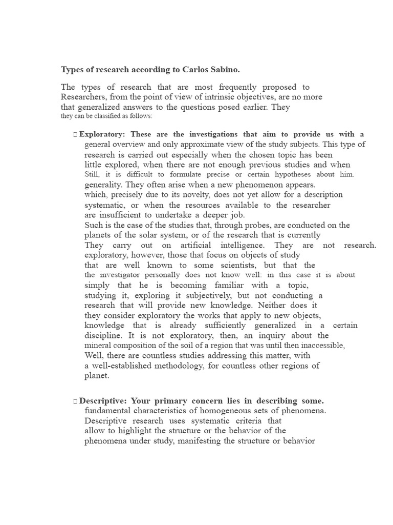 Types According To Carlos Sabino | PDF | Knowledge | Cognitive Science