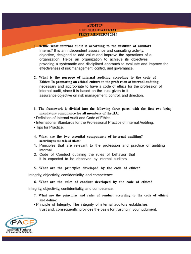 Audit Material IV FIRST PARTIAL | PDF | Internal Audit | Audit