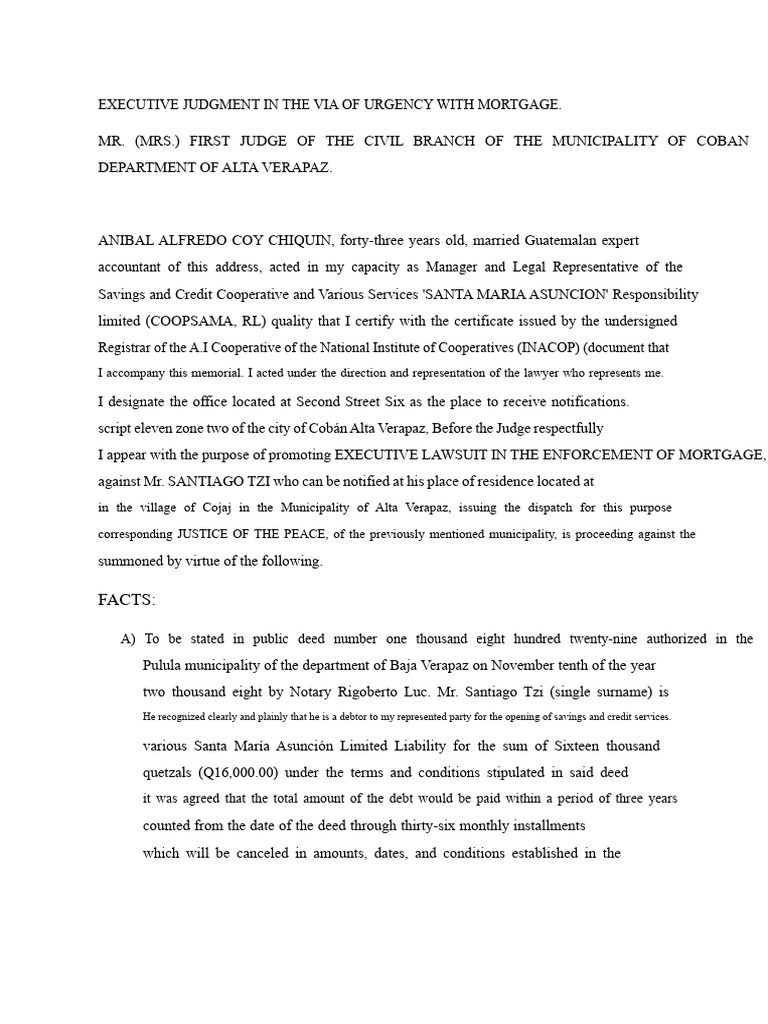 Executive Judgment in The Enforcement Process With Mortgage | PDF ...