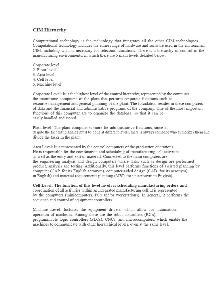 CIM Hierarchy | PDF