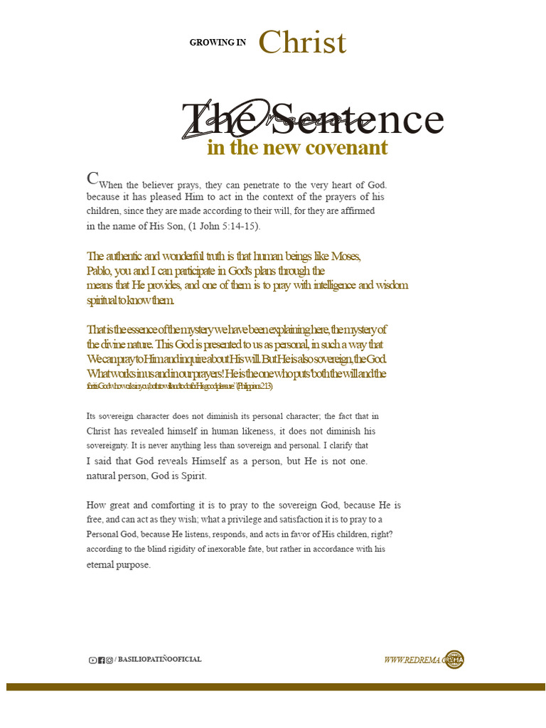 The Prayer in The New Covenant | PDF | Prayer | God