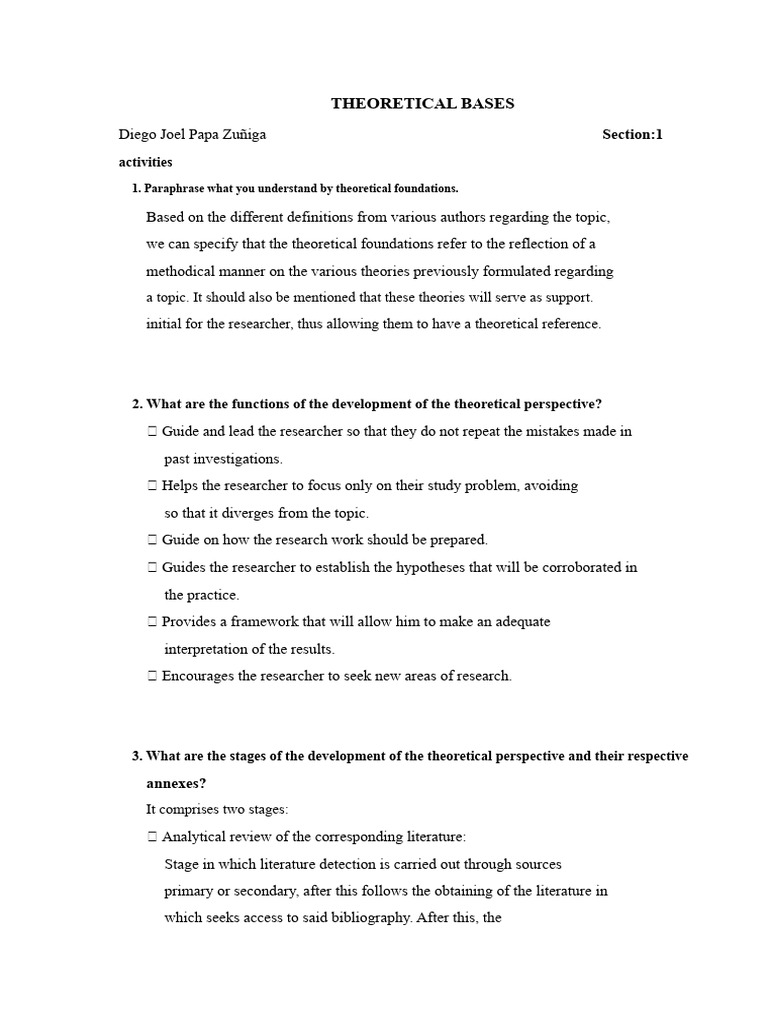 Questions About Theoretical Bases - Formative Research | PDF | Theory ...
