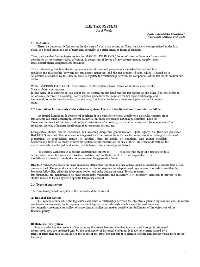Overview of Tax Systems and Their Types | PDF | Taxes | Public Finance