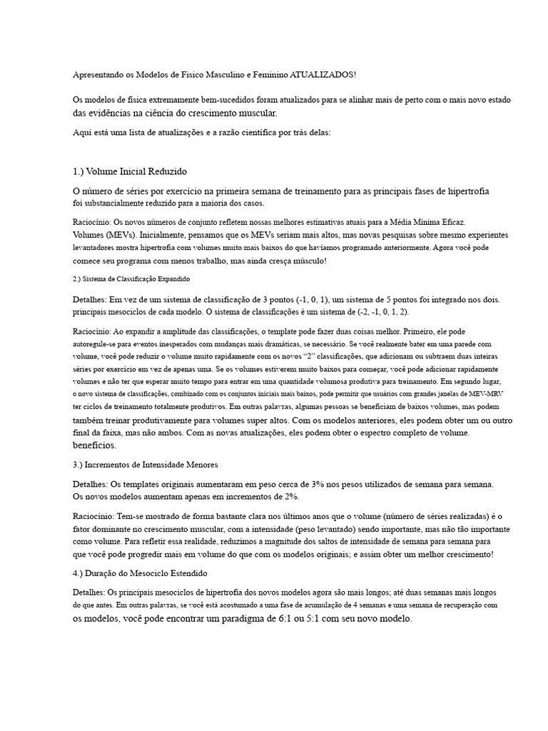 Apresentando Os TEMPLATES DE FISIQUE Masculino e Feminino ATUALIZADOS ...