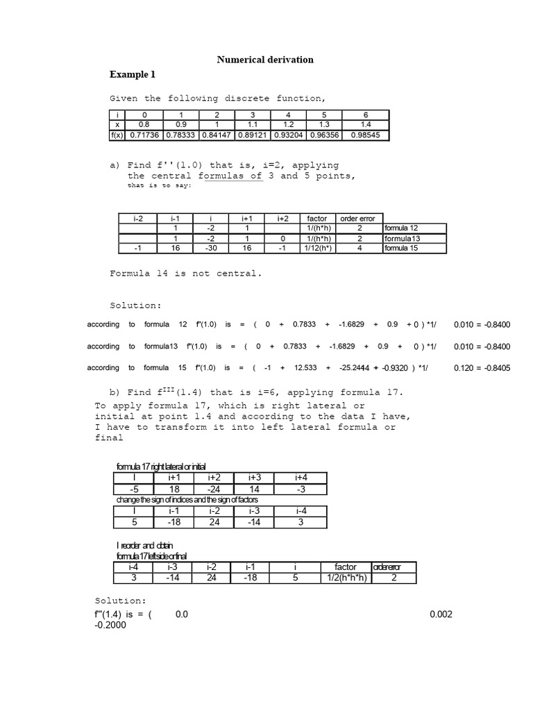 Numerical Differentiation and Integration - Solved Exercises | PDF | Numerical Analysis | Integral