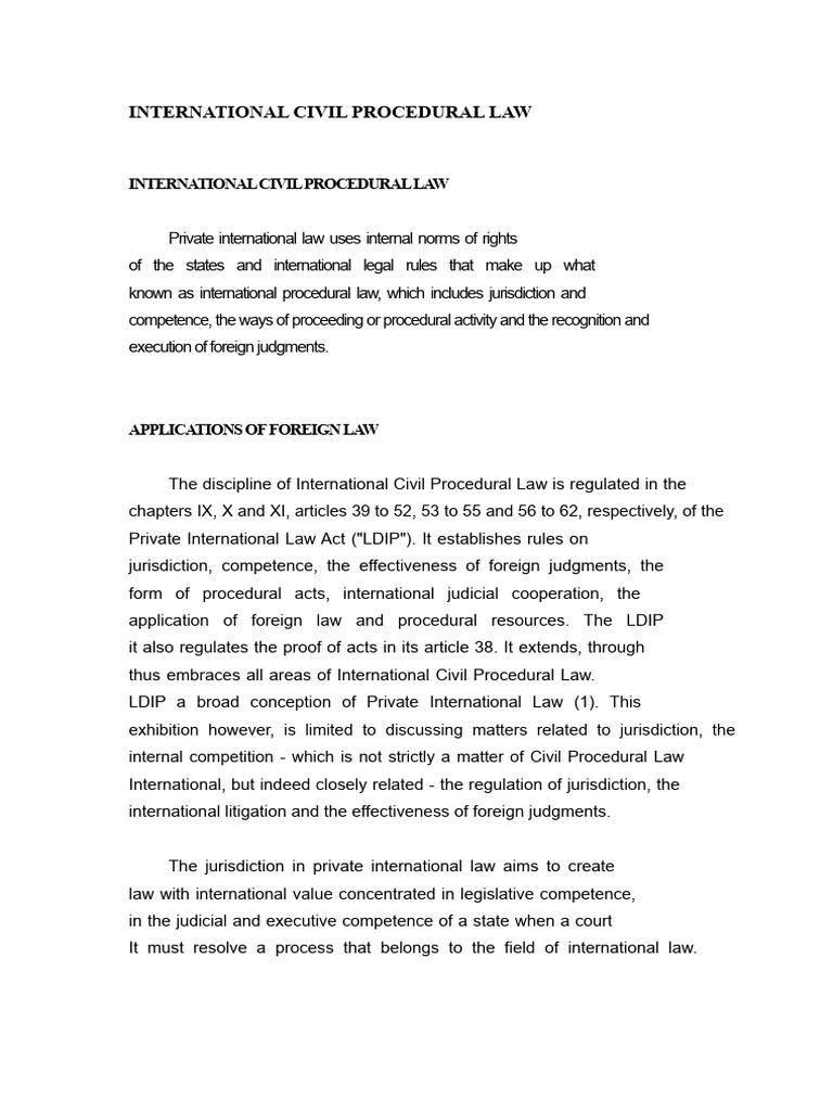 International Civil Procedural Law | PDF | Arbitration | Negotiable ...