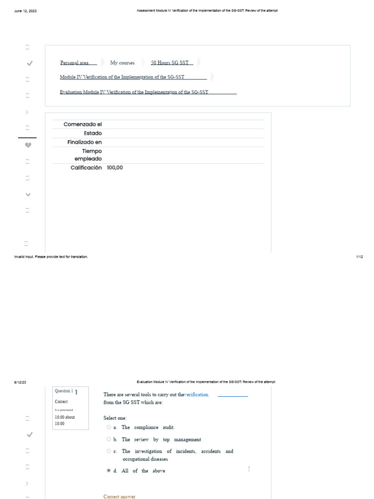 Evaluation Module IV Verification of The Implementation of The SG-SST ...