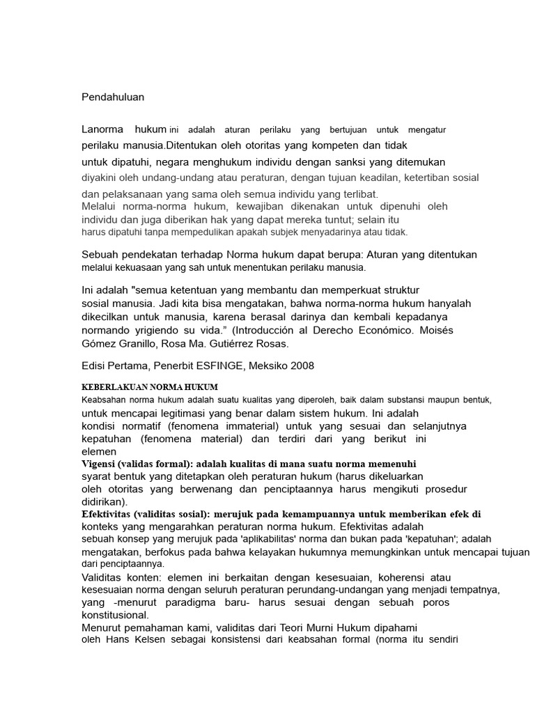 Keberlakuan dan Validitas Norma Hukum | PDF