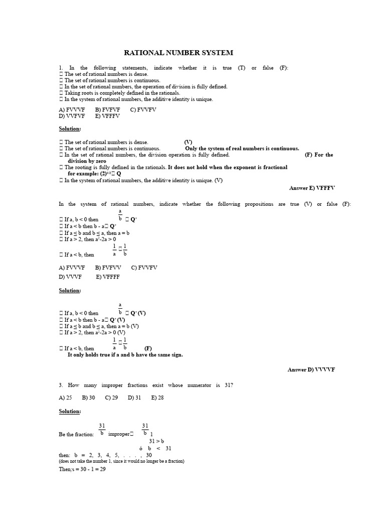 SYSTEM OF RATIONAL NUMBERS | PDF | Rational Number | Numbers