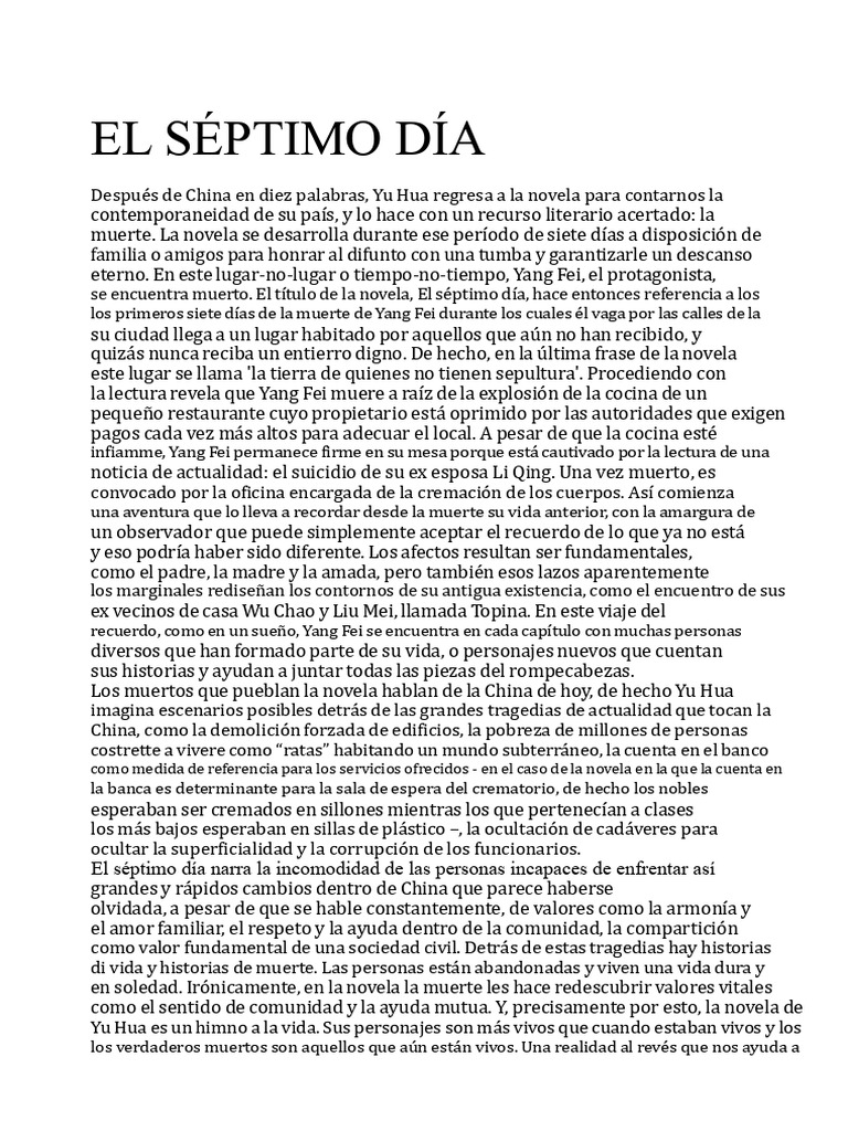 "El séptimo día: Reflexiones sobre la muerte" | PDF