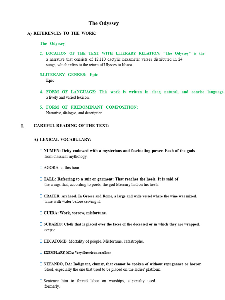 The Odyssey | PDF | Odysseus | Odyssey