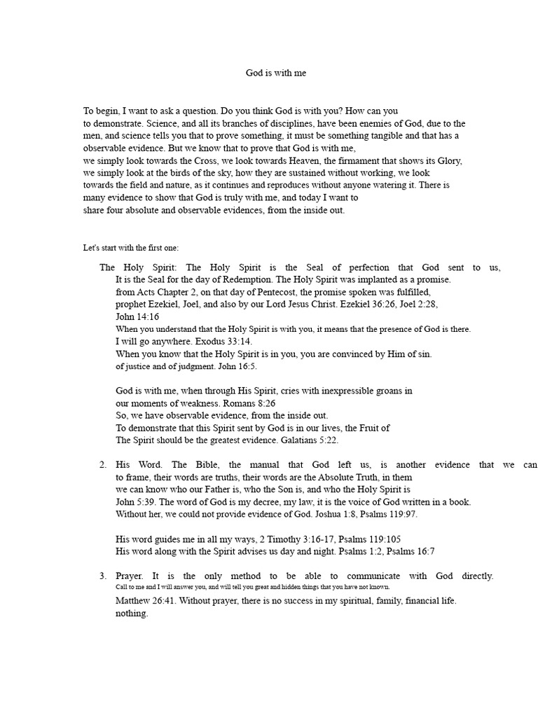 God Is With Me | PDF | God | Holy Spirit