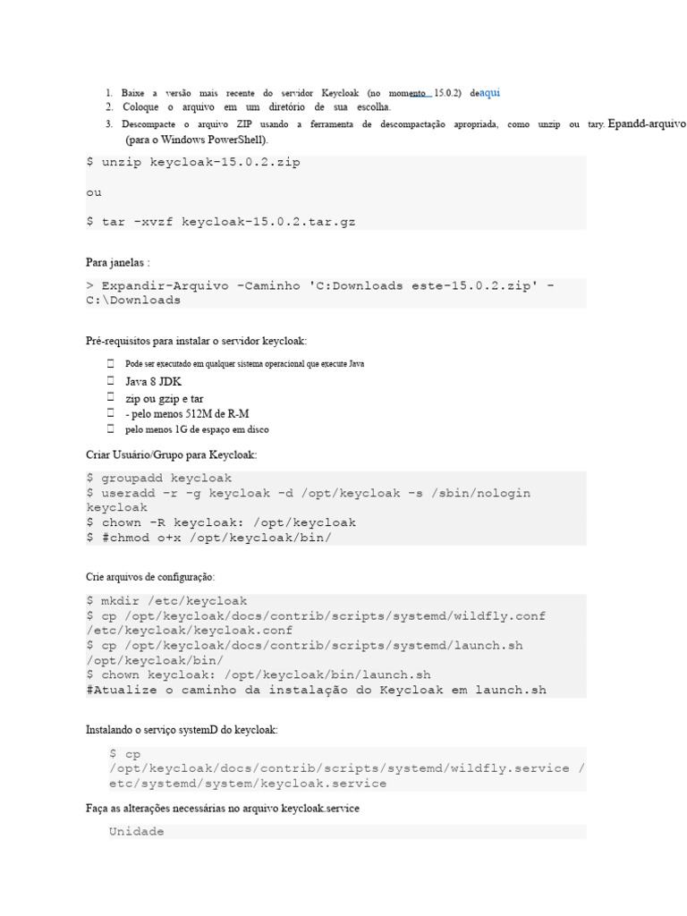 instalar o Keycloak | PDF | Informática | Programas