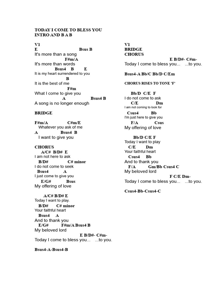 Today I Come To Bless You. | PDF