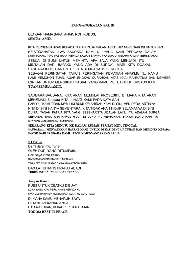 Doa Novena untuk Jiwa yang Telah Pergi | PDF