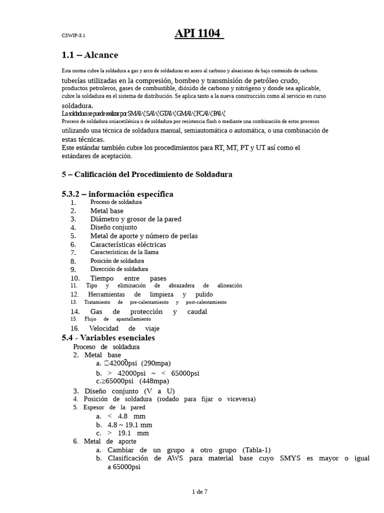 Normativa de Soldadura API 1104 | PDF | Soldadura | Construcción
