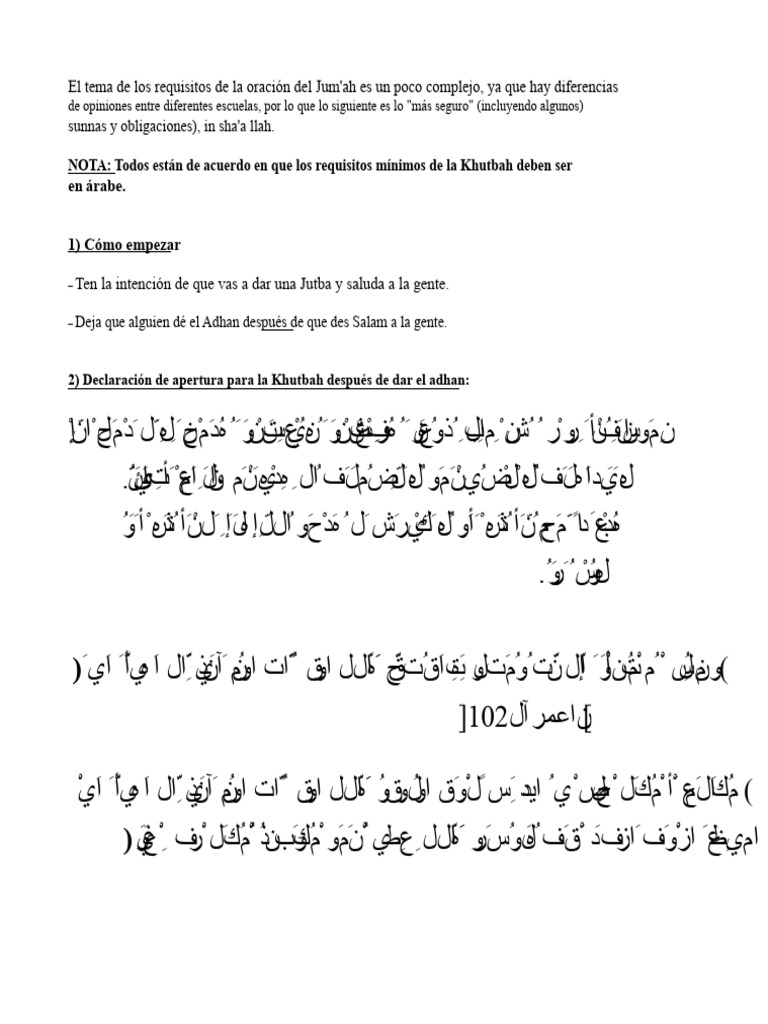 Juma Khutba | PDF | Alá | Hadith