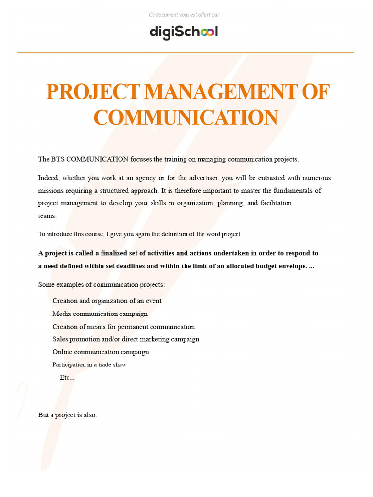 Managing Communication Projects Effectively | PDF | Project Management ...