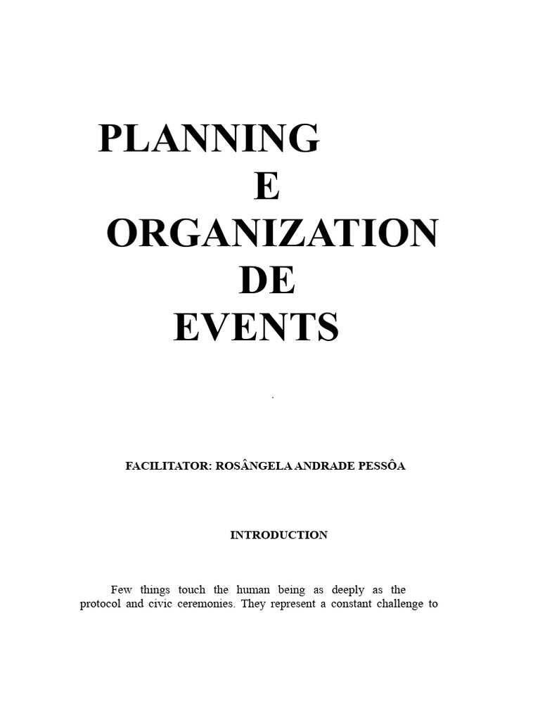 Manual On Planning and Organizing Events | PDF | Brainstorming ...