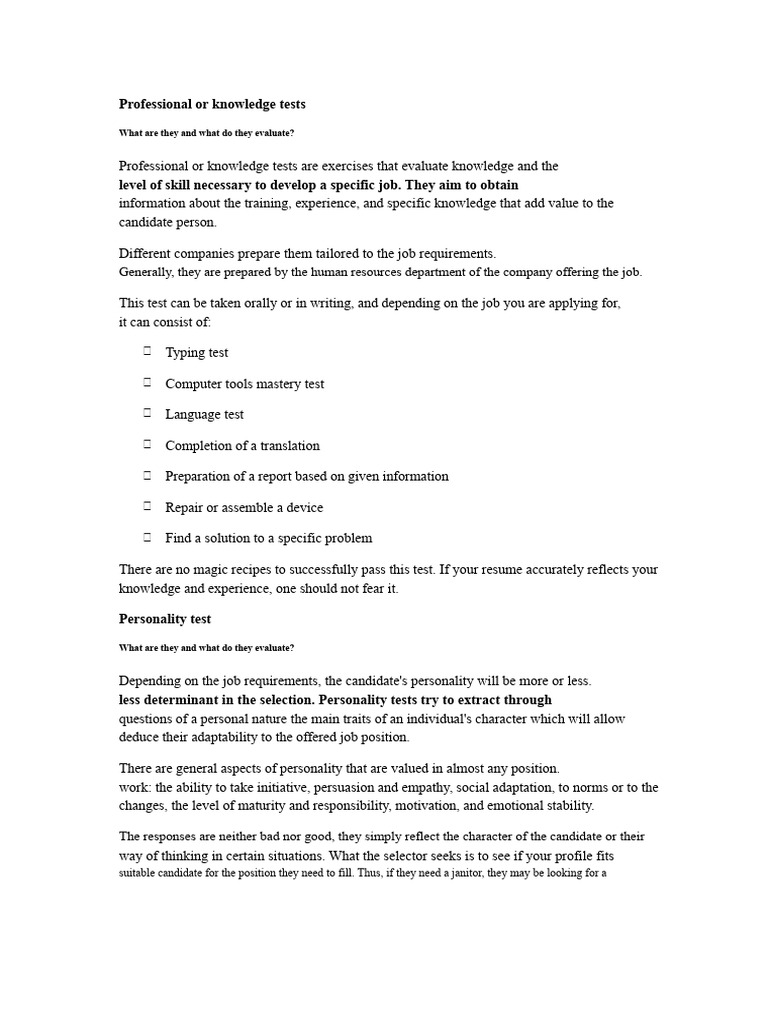 Understanding Professional Knowledge Tests | PDF | Educational ...