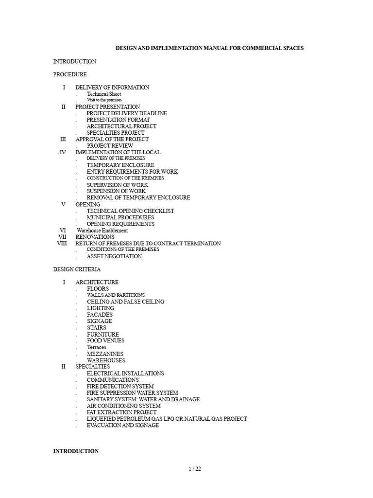 Commercial Space Design Manual | PDF | Duct (Flow) | Lease