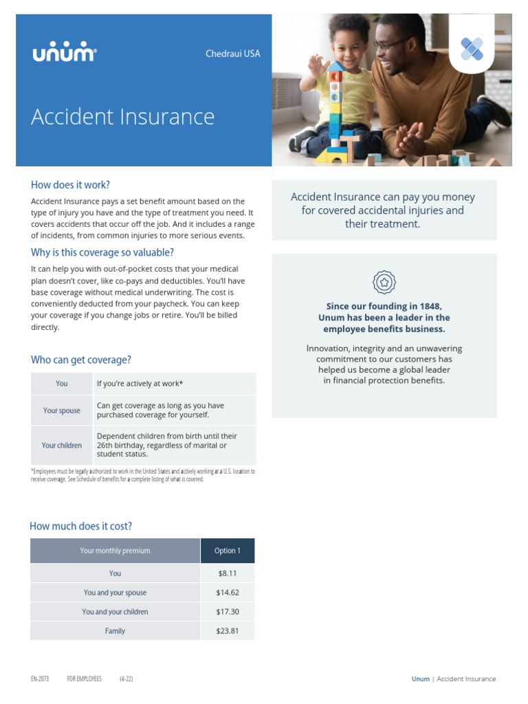 Unum Accident Insurance Overview | PDF | Hand | Surgery