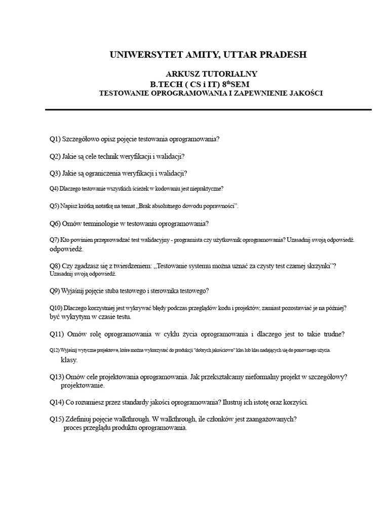 STQA Pytania Imp | PDF