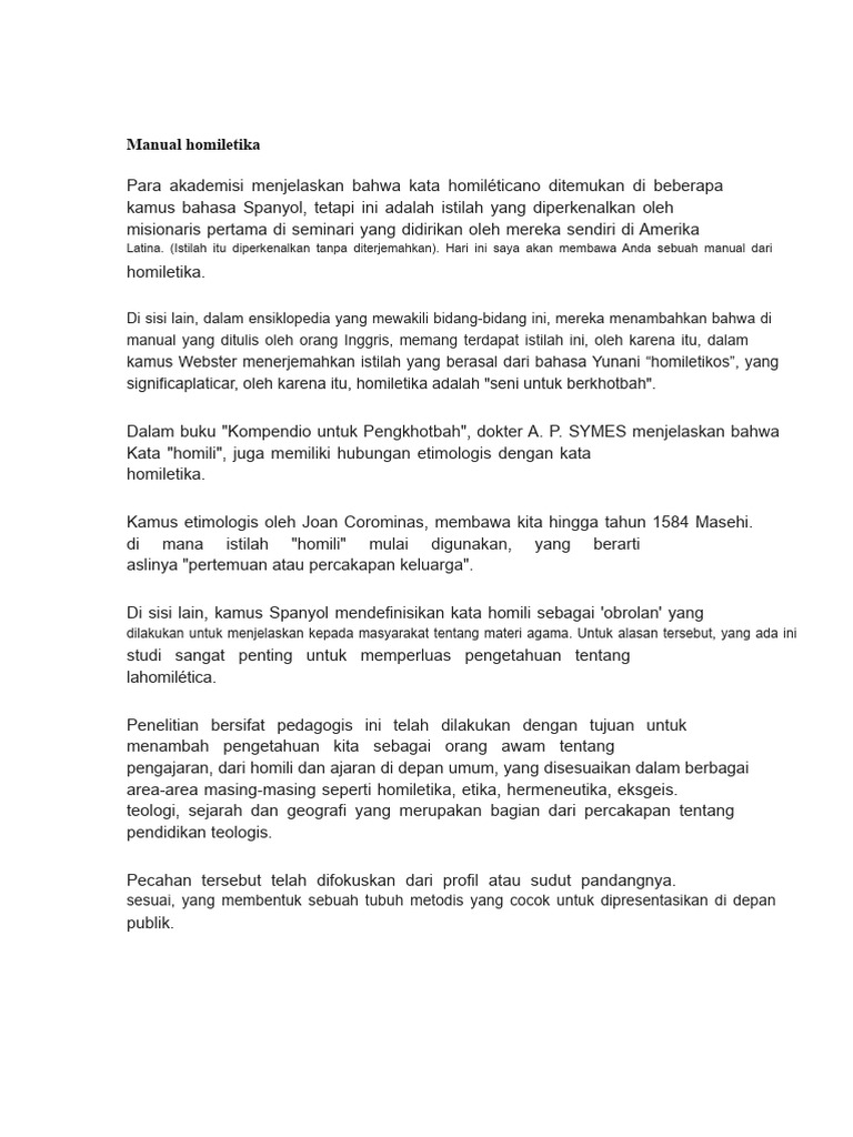 Manual Homiletika | PDF