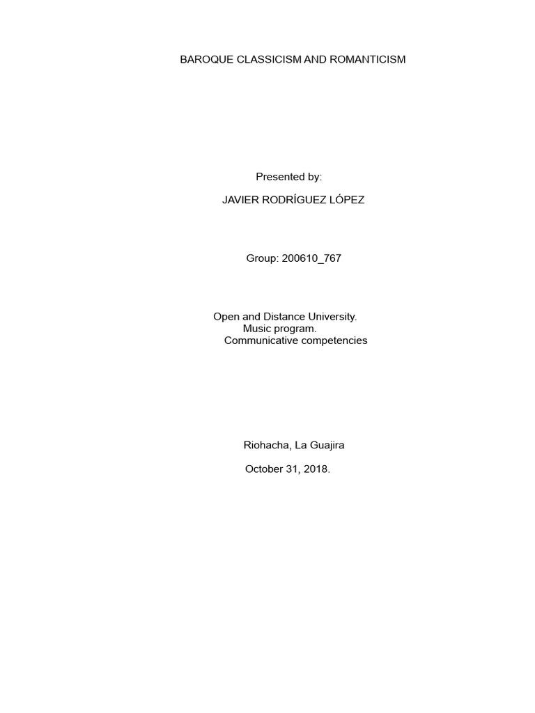 Baroque Classicism and Romanticism | PDF | Baroque Music | Musicology