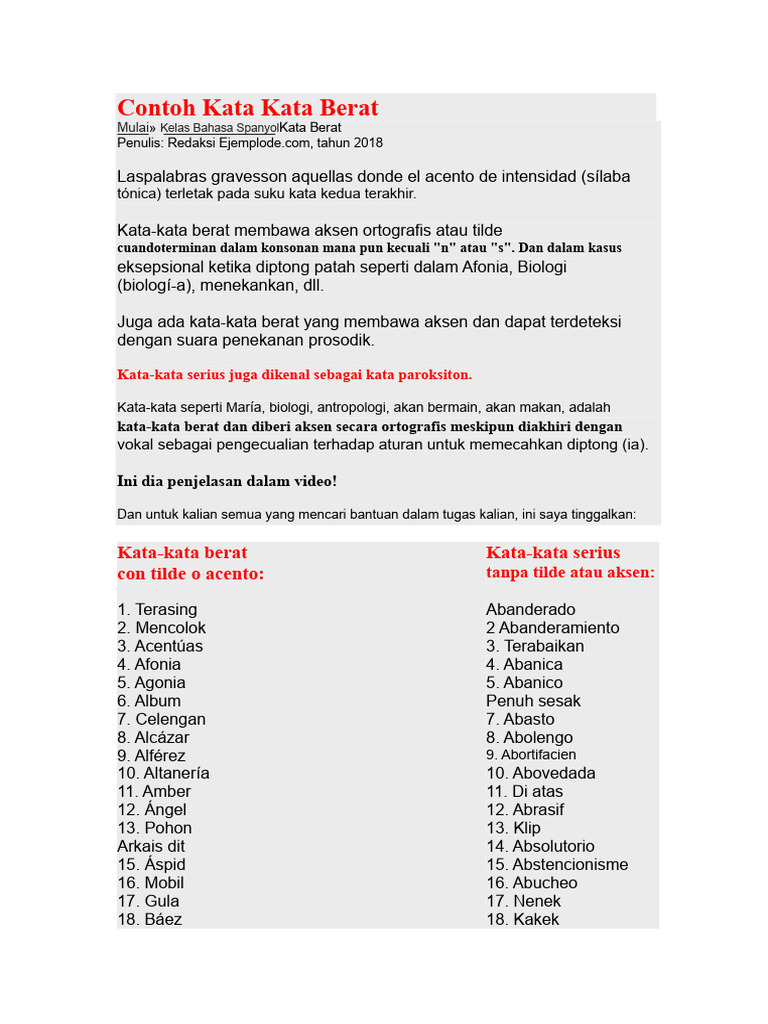 Contoh Kata-Kata Berat | PDF