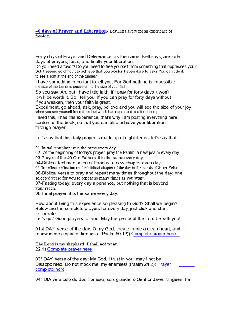 40 Days of Prayer for Liberation | PDF | Jesus | Prayer