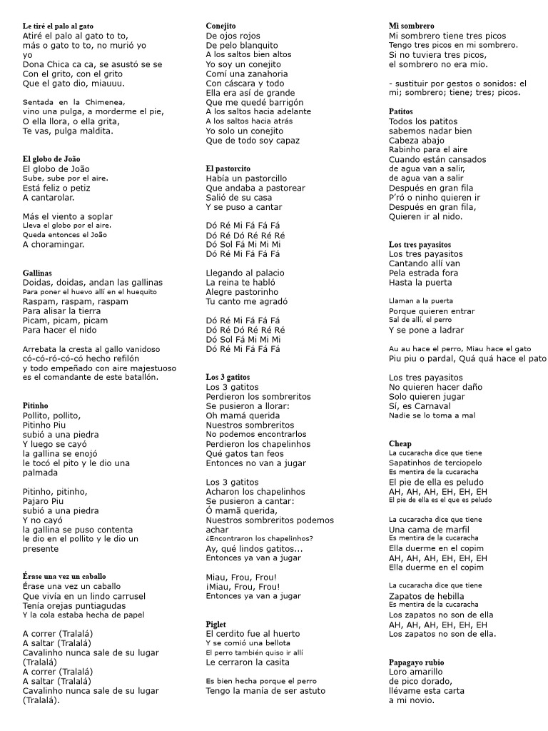 Canciones Infantiles y Rimas Divertidas | PDF | Riego