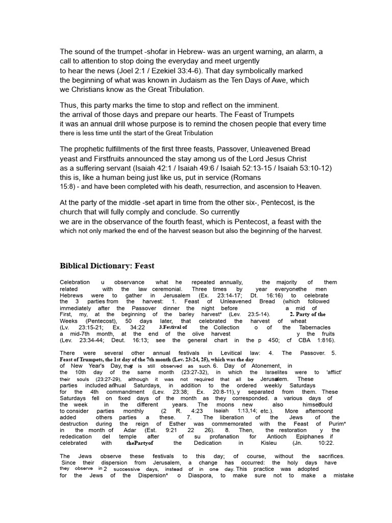 Festivals of The Trumpets and of The New Moon | PDF | Passover