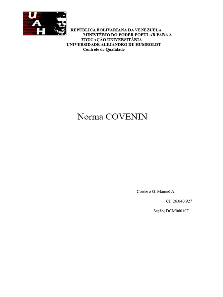Importância das Normas COVENIN na Venezuela | PDF | Padronização ...