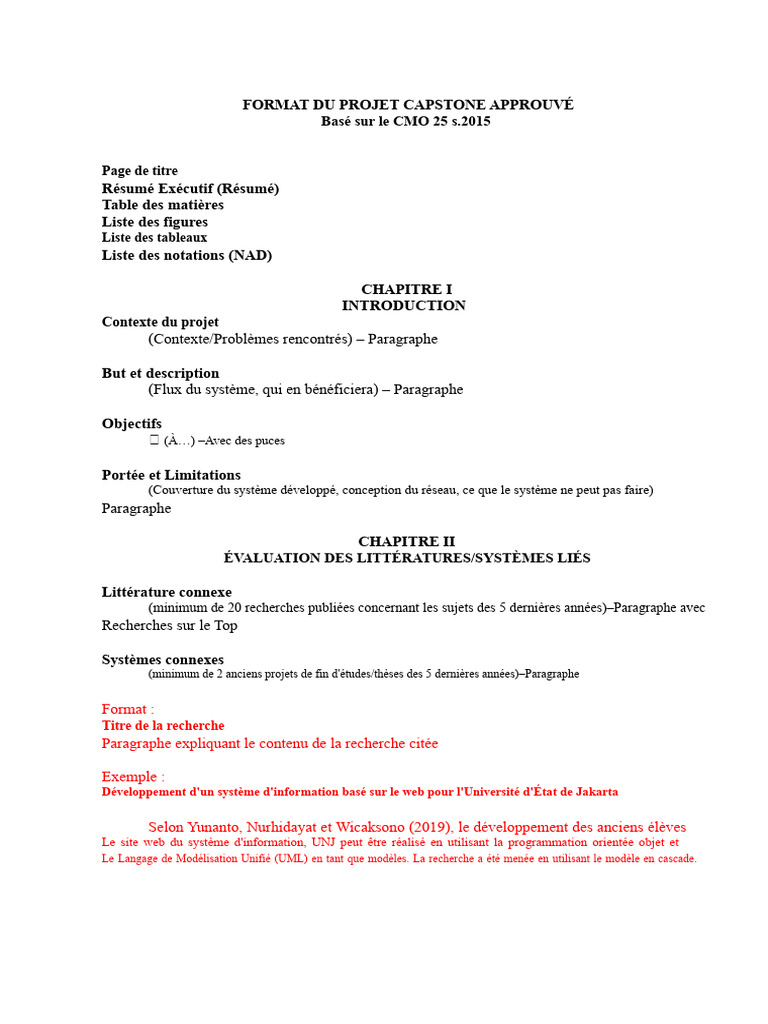 Format de Projet Capstone Approuvé | PDF | Développement de logiciel ...