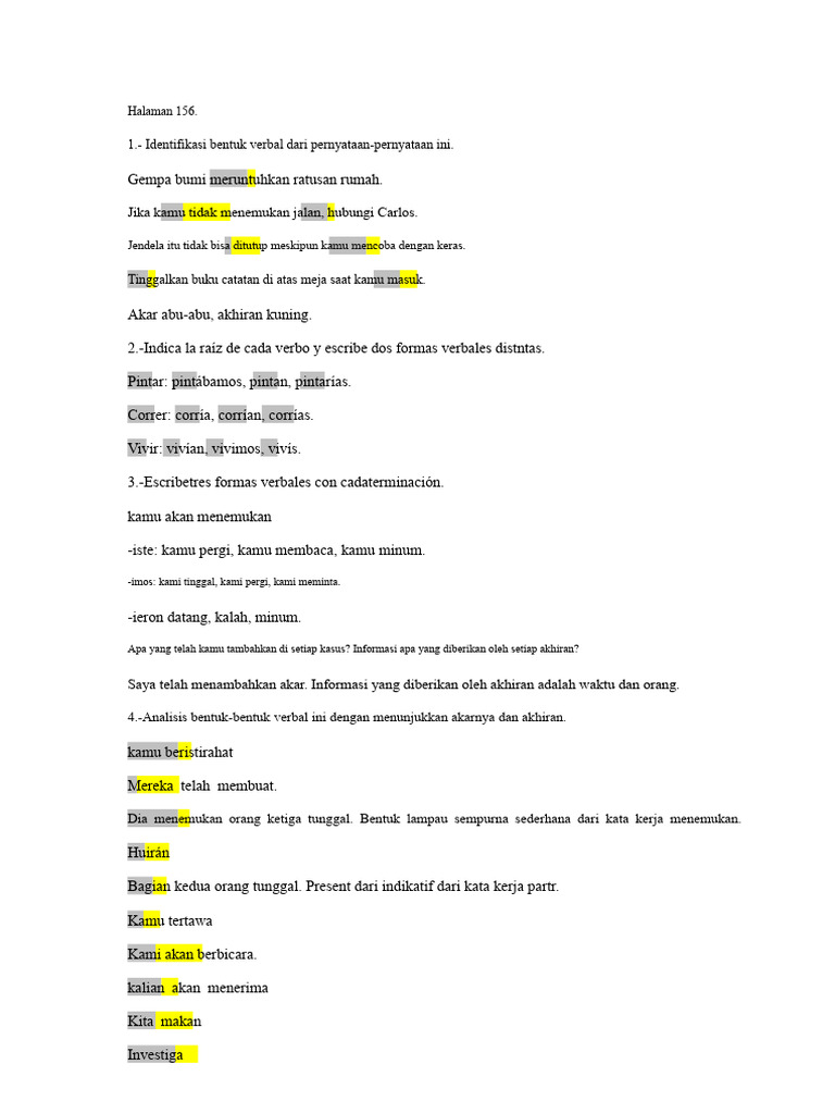 Latihan Bahasa 2 1 ESO | PDF