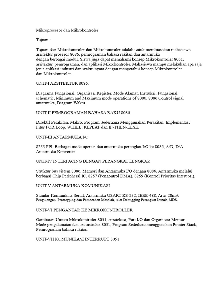 Mikroprosesor Dan Mikrokontroler | PDF