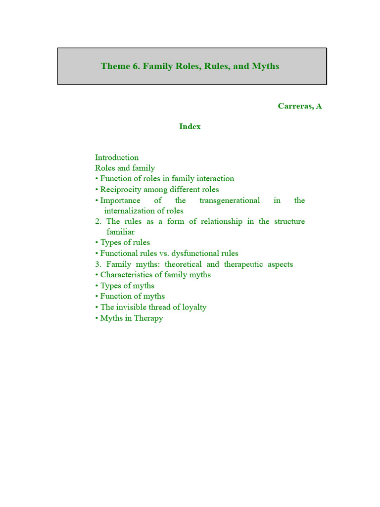 Family Roles, Rules, and Myths Explained | PDF | Family | Feeling