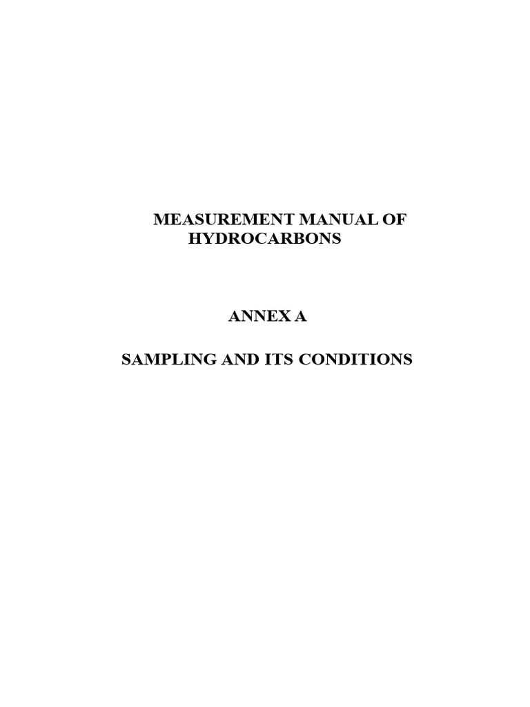 Hydrocarbon Sampling Procedures Manual Pdf Water Oil