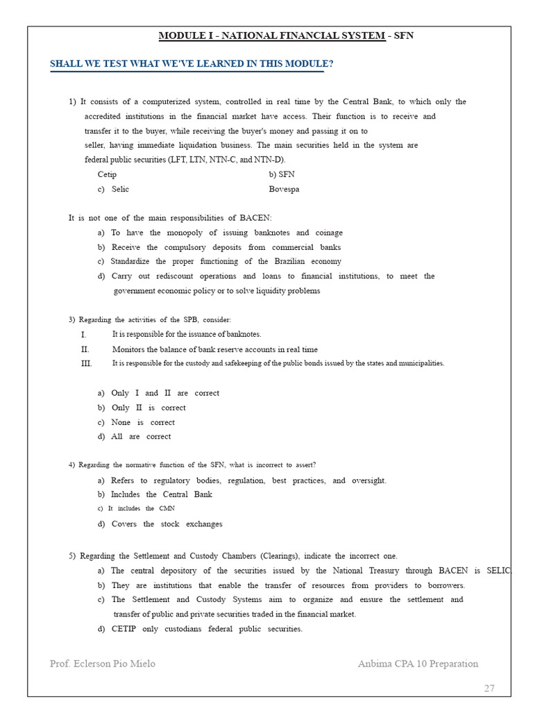 CPA 10 Simulations Module I | PDF | Banks | Monetary Policy
