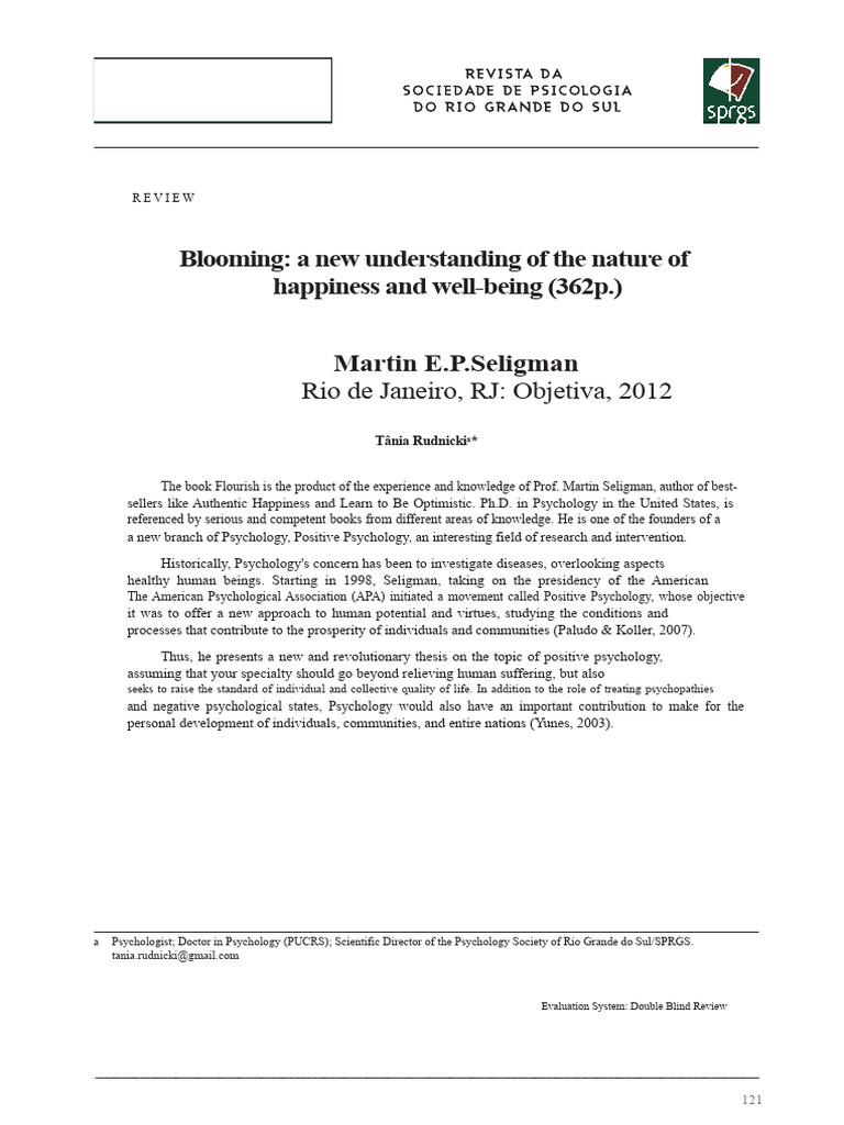 Blooming A New Understanding of The Nature of Happiness and Well-Being ...