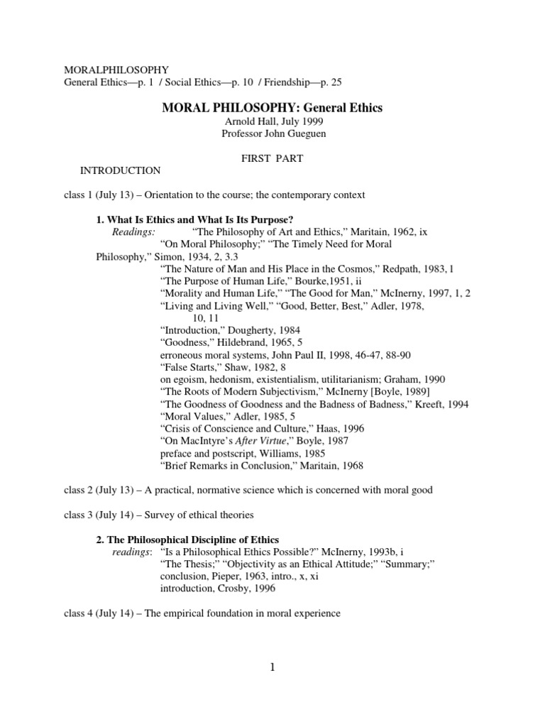 Moral Philosophy Pdf Common Good Morality